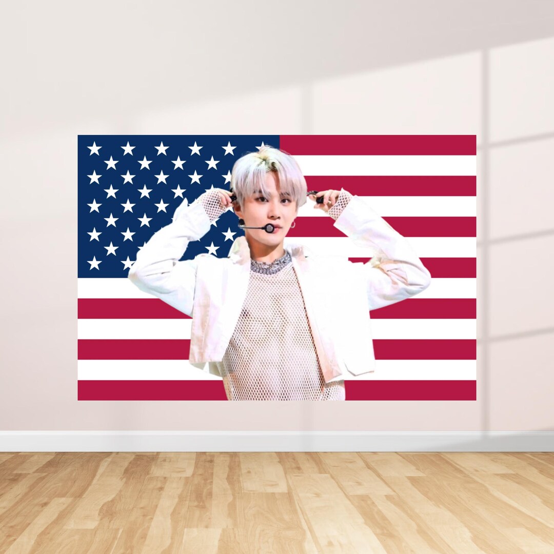 Kpop NCT 127 Jungwoo America Flag Tapestry, Concert Flag, Indoor Wall ...