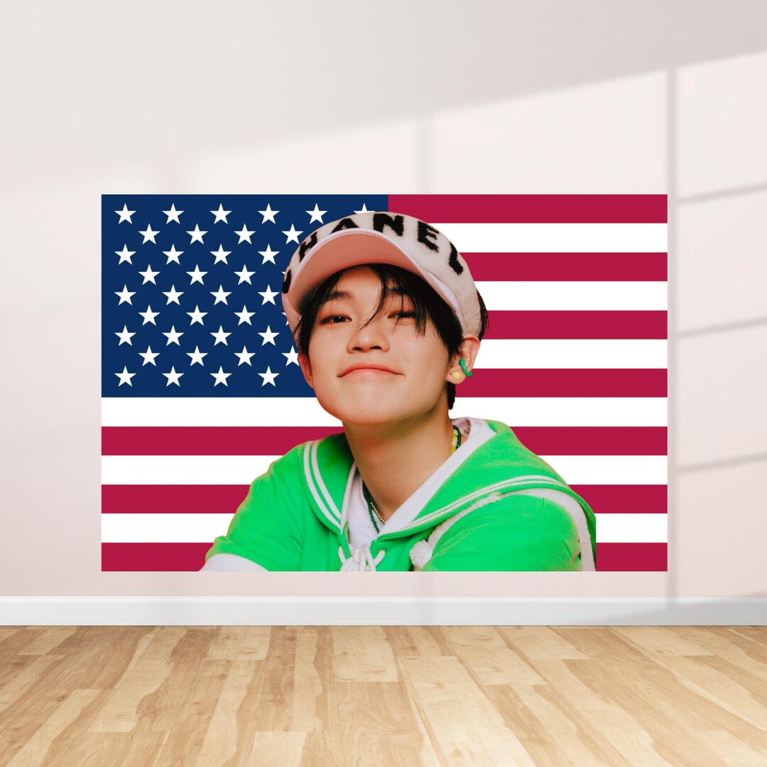 Kpop NCT Dream Chenle America Flag Tapestry, Concert Flag, Indoor Wall ...