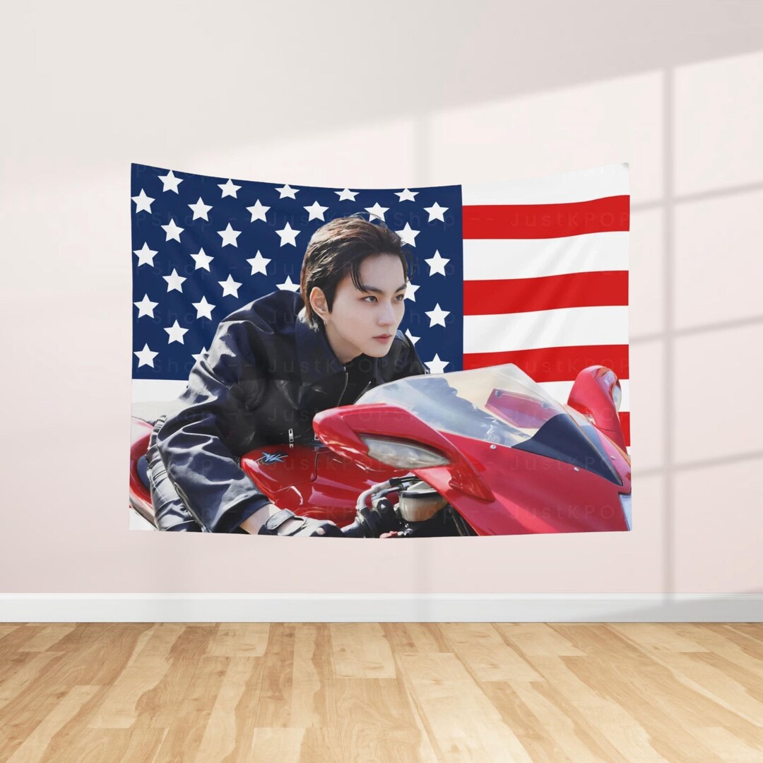 Kpop Enhypen Jungwon America Flag Tapestry, Concert Flag, Indoor Wall ...
