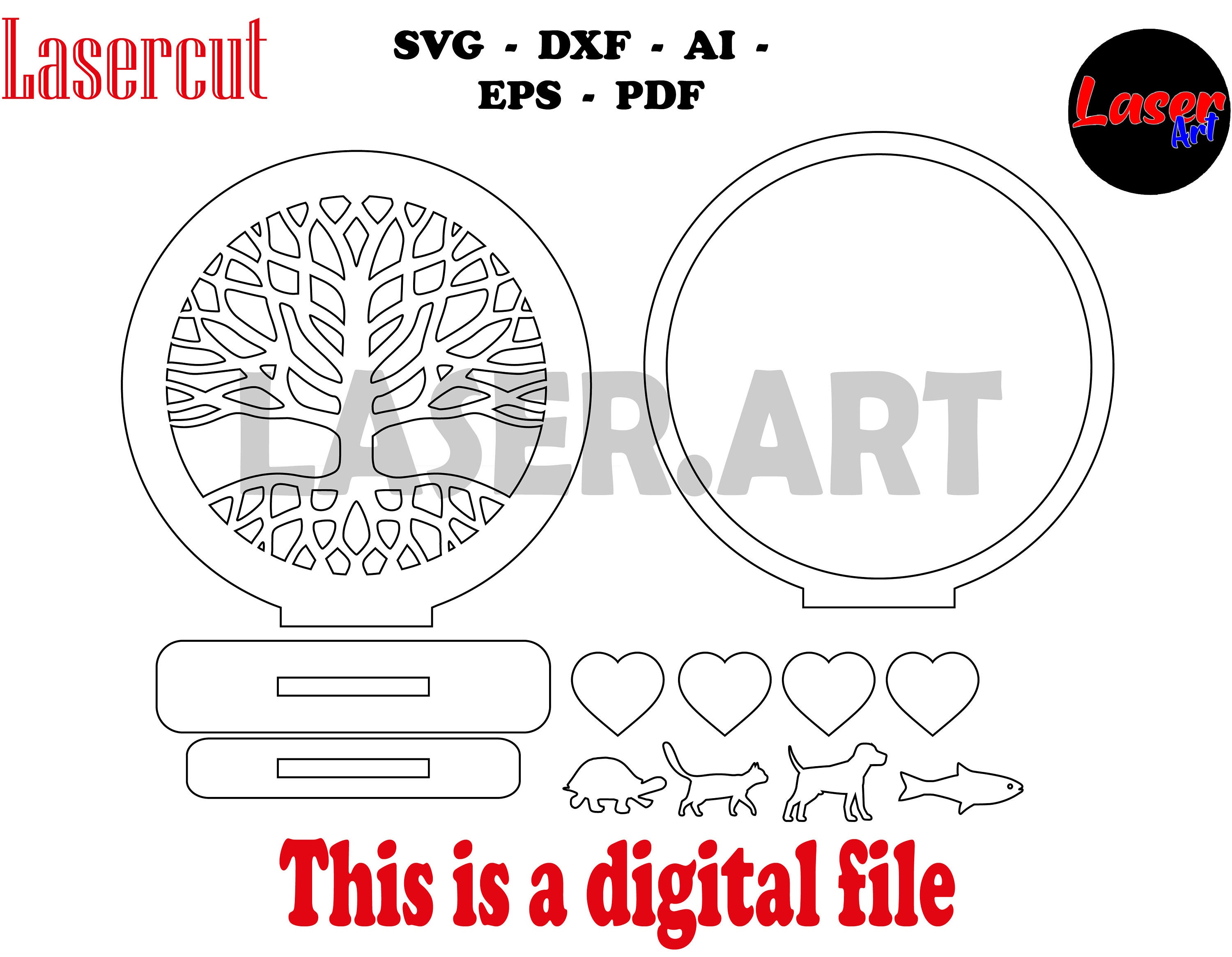 Family Tree of Life - Digital File - Laser Cut - Gift - Glowforge ...