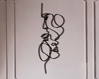 Line Art Two Faces - Etsy