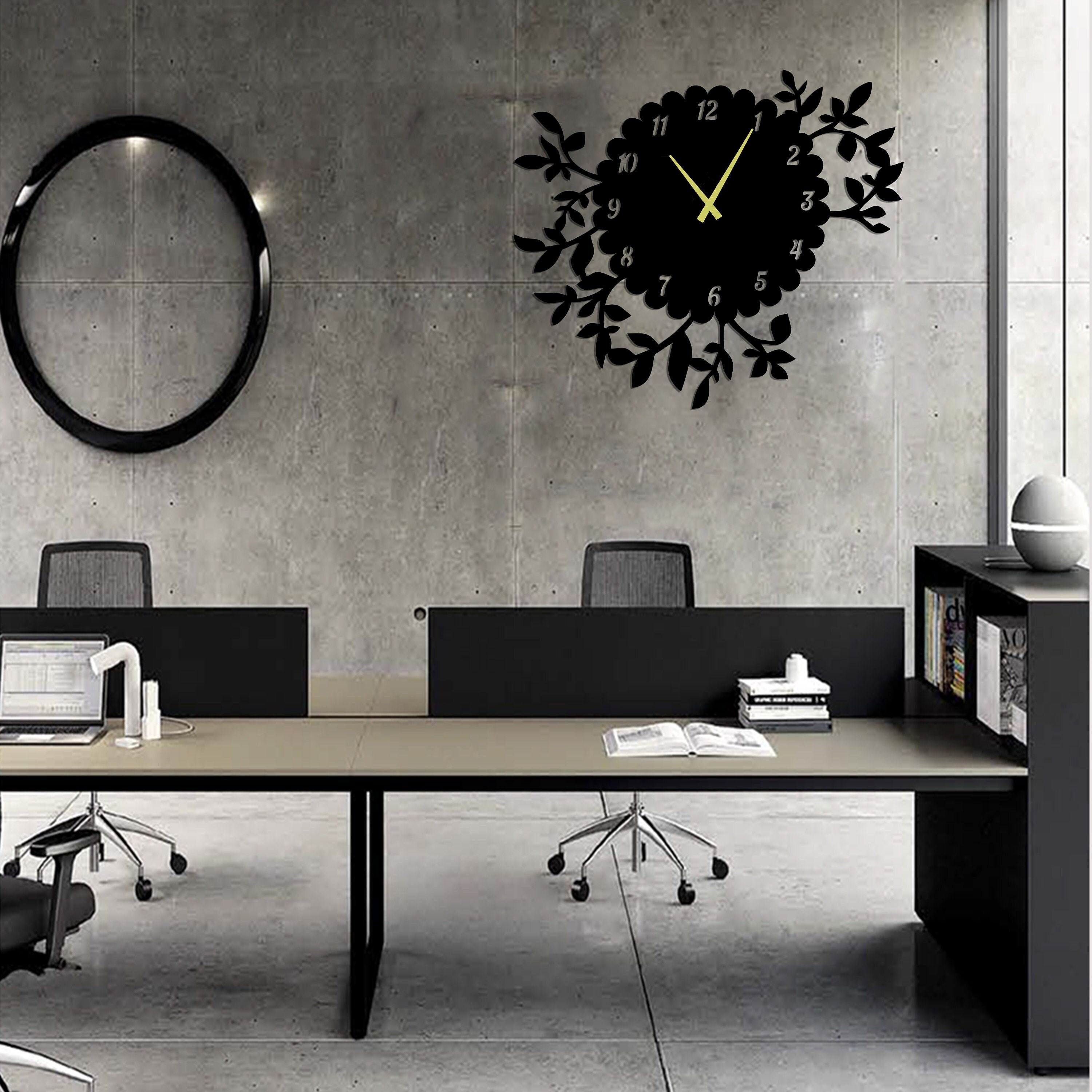 Leaf Metal Wall Clock Metal Clocks for Wall Oversized Wall - Etsy