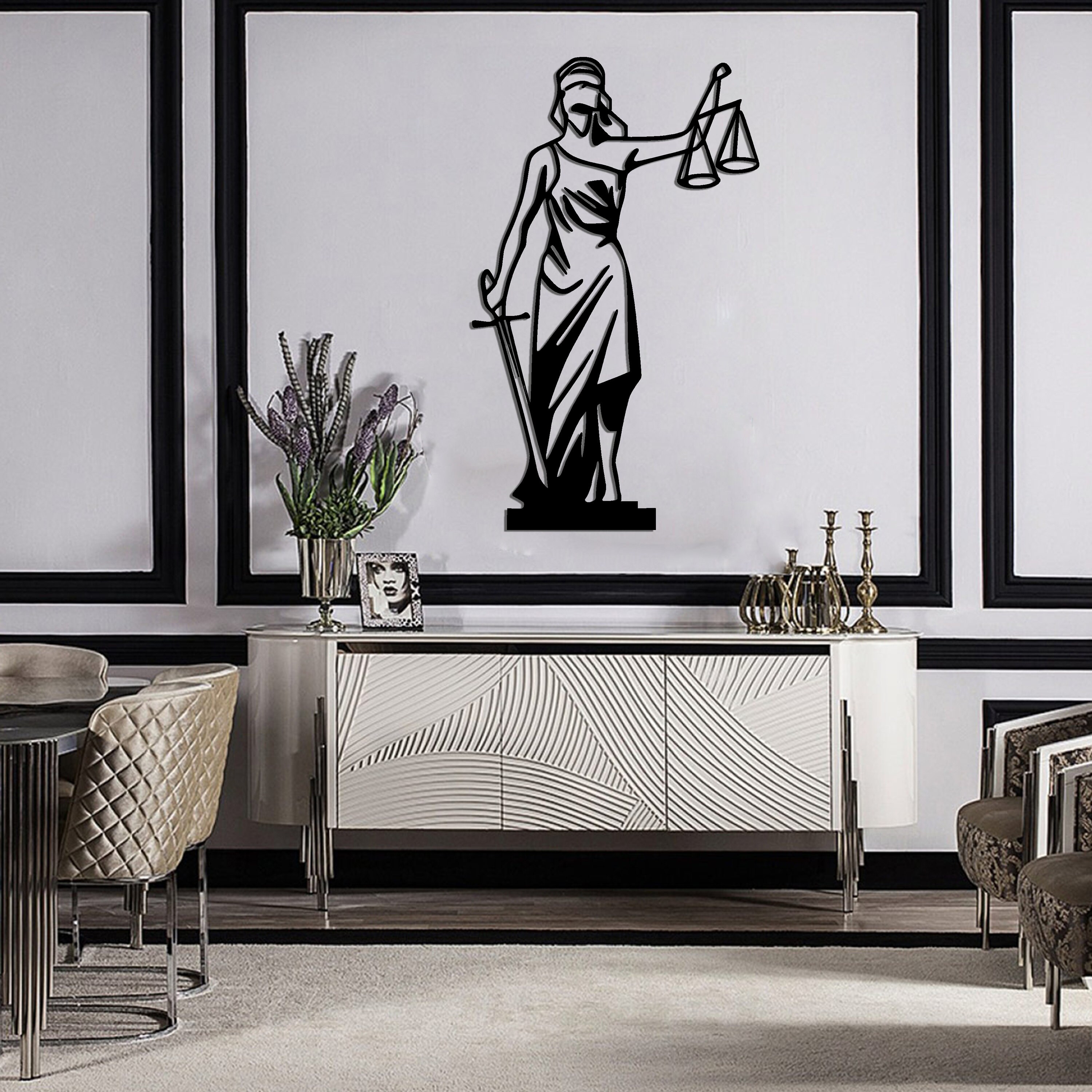 Lady Justice Metal Wall Decor Themis Metal Wall Art Justitia - Etsy