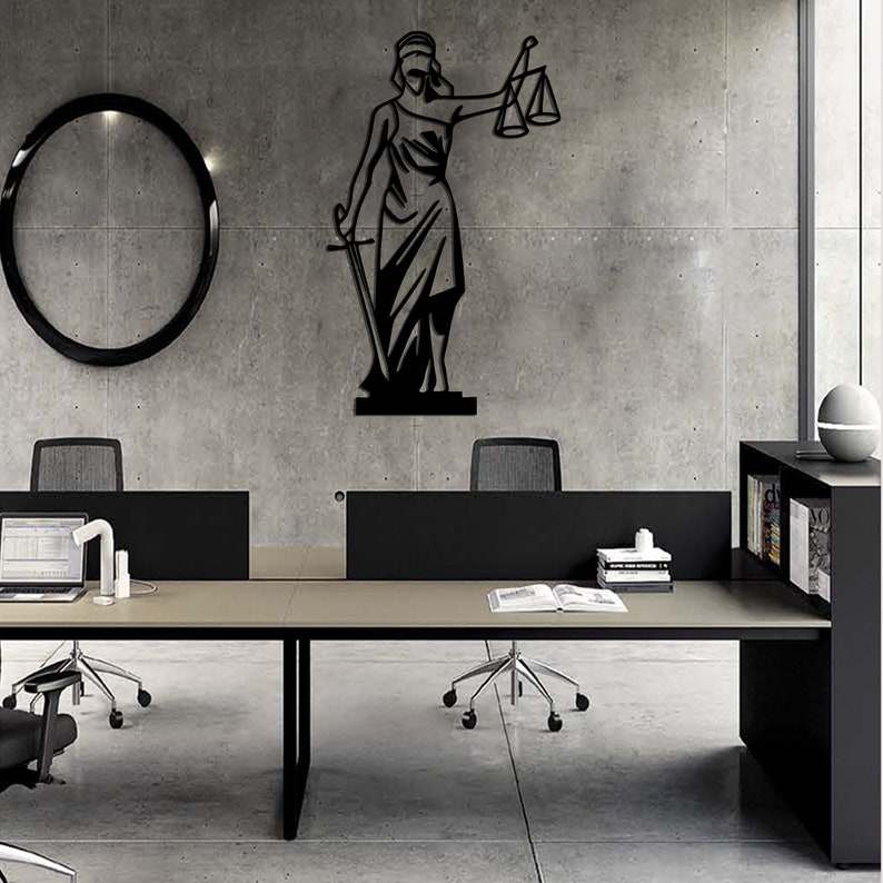 Lady Justice Metal Wall Decor, Themis Metal Wall Art, Justitia Metal ...