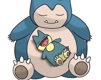 Sloth Panda Snorlax Sleepy Pile Vinyl Sticker Cute Pokemon Kawaii ...