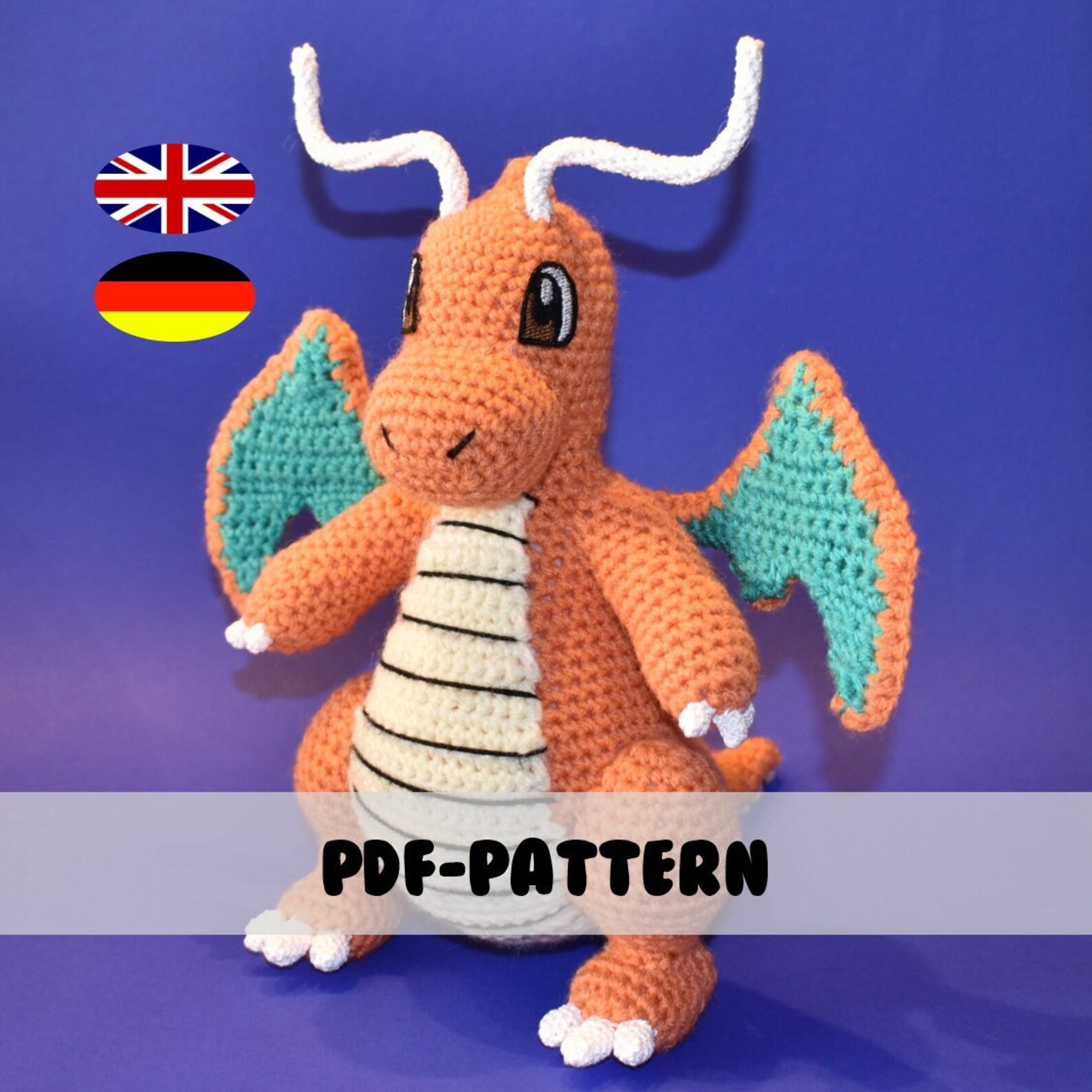 Dragonite Crochet Pattern Amigurumi PDF File GERMAN and | Etsy