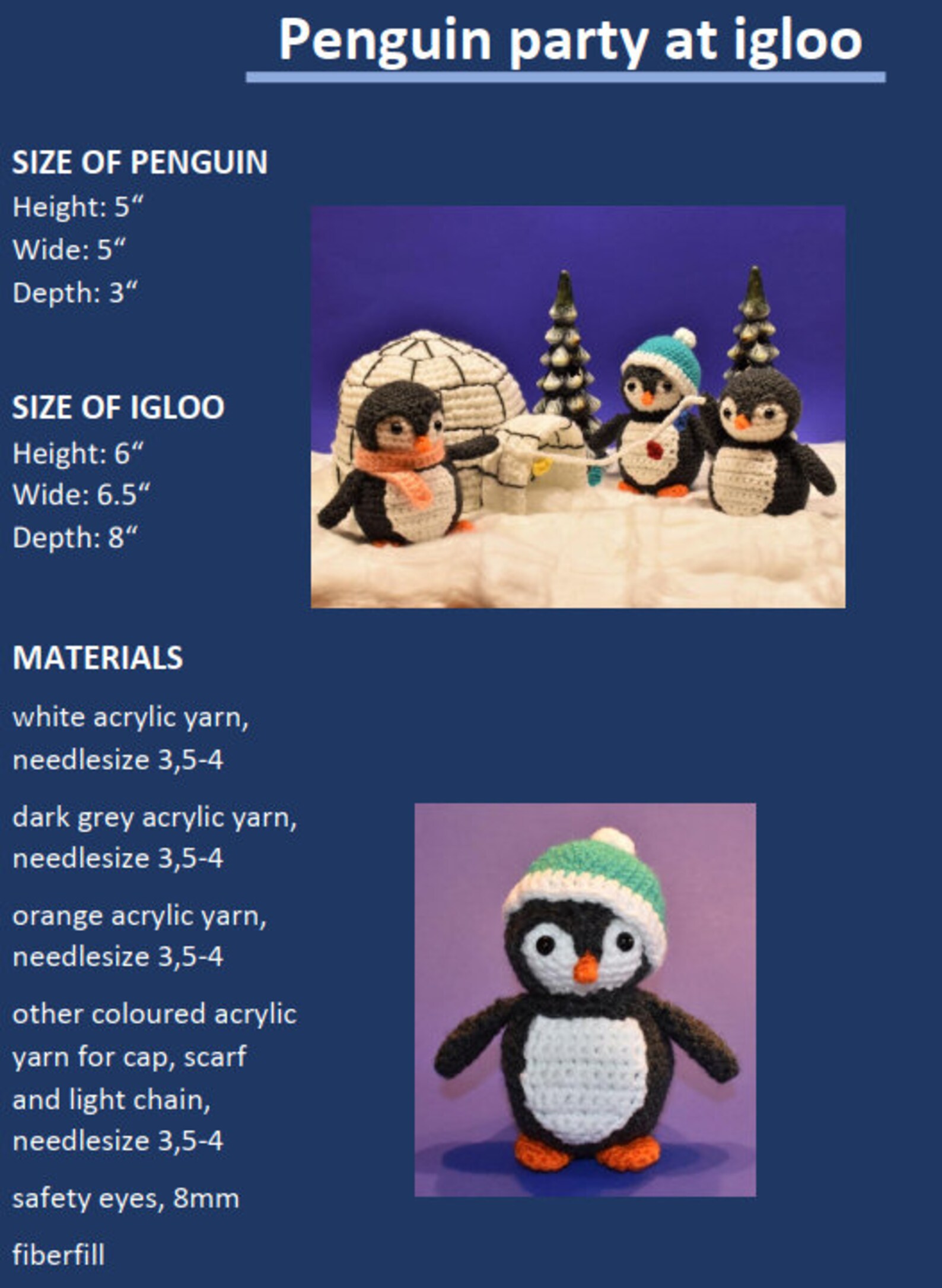 Penguin Party at Igloo Crochet Pattern Amigurumi PDF File - Etsy