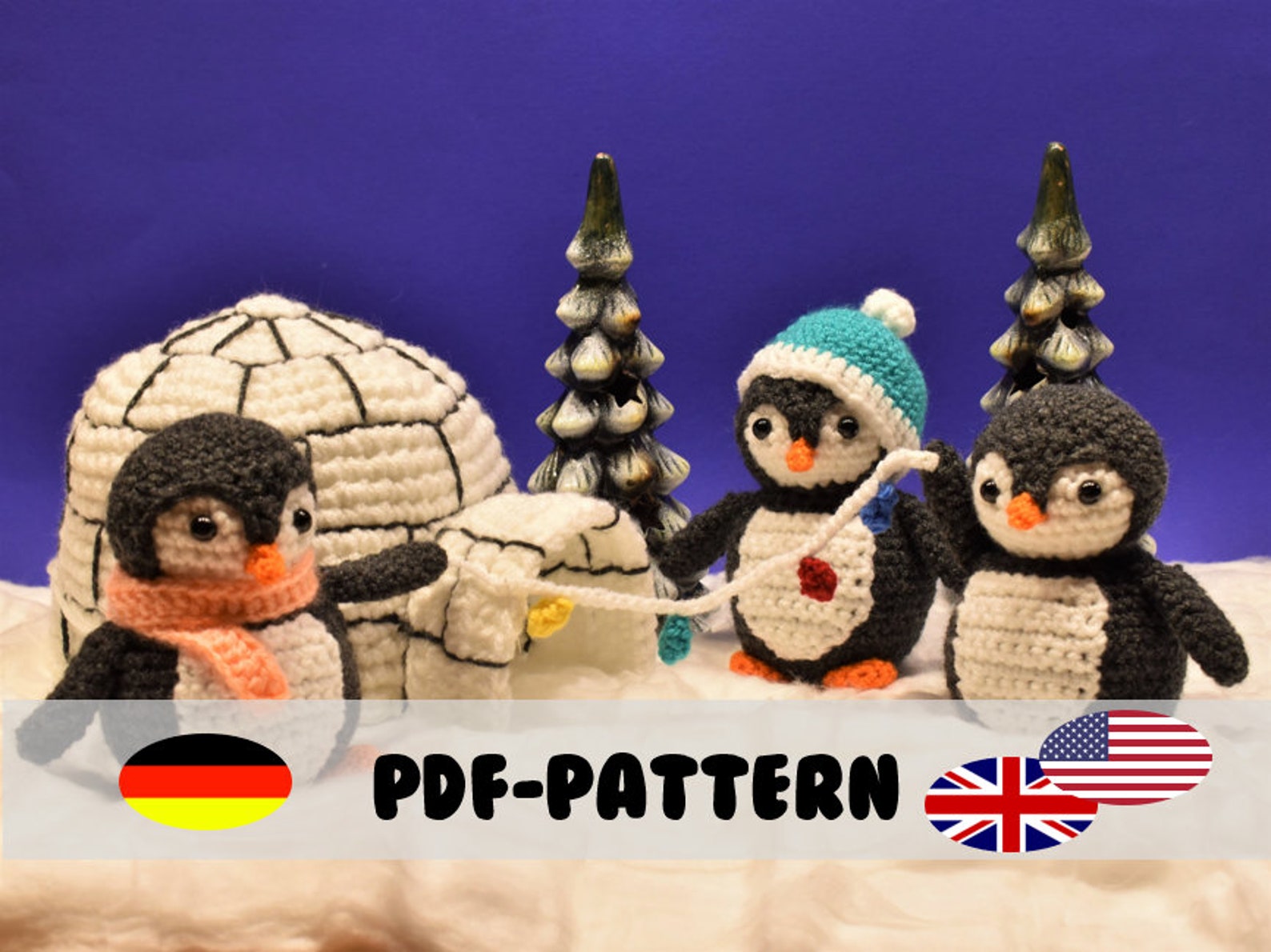 Penguin Party at Igloo • Crochet Pattern • Amigurumi PDF File [english ...