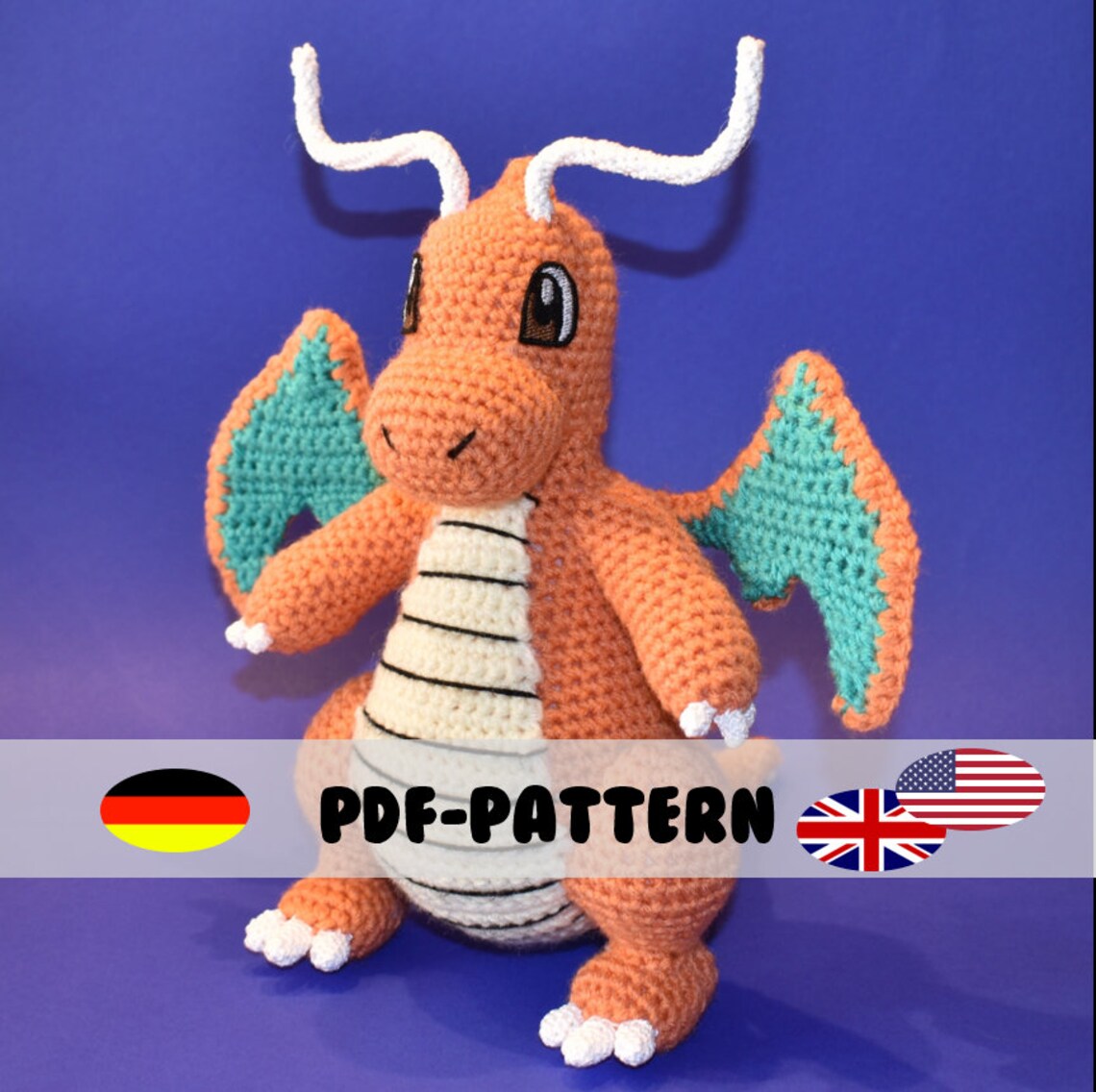 Dragonite Crochet Pattern Amigurumi PDF File GERMAN and - Etsy