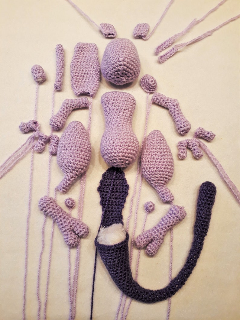 Mewtwo Crochet Pattern Amigurumi PDF File GERMAN and | Etsy