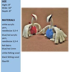Lugia • Crochet Pattern • Amigurumi PDF File (GERMAN and ENGLISH) Incl ...