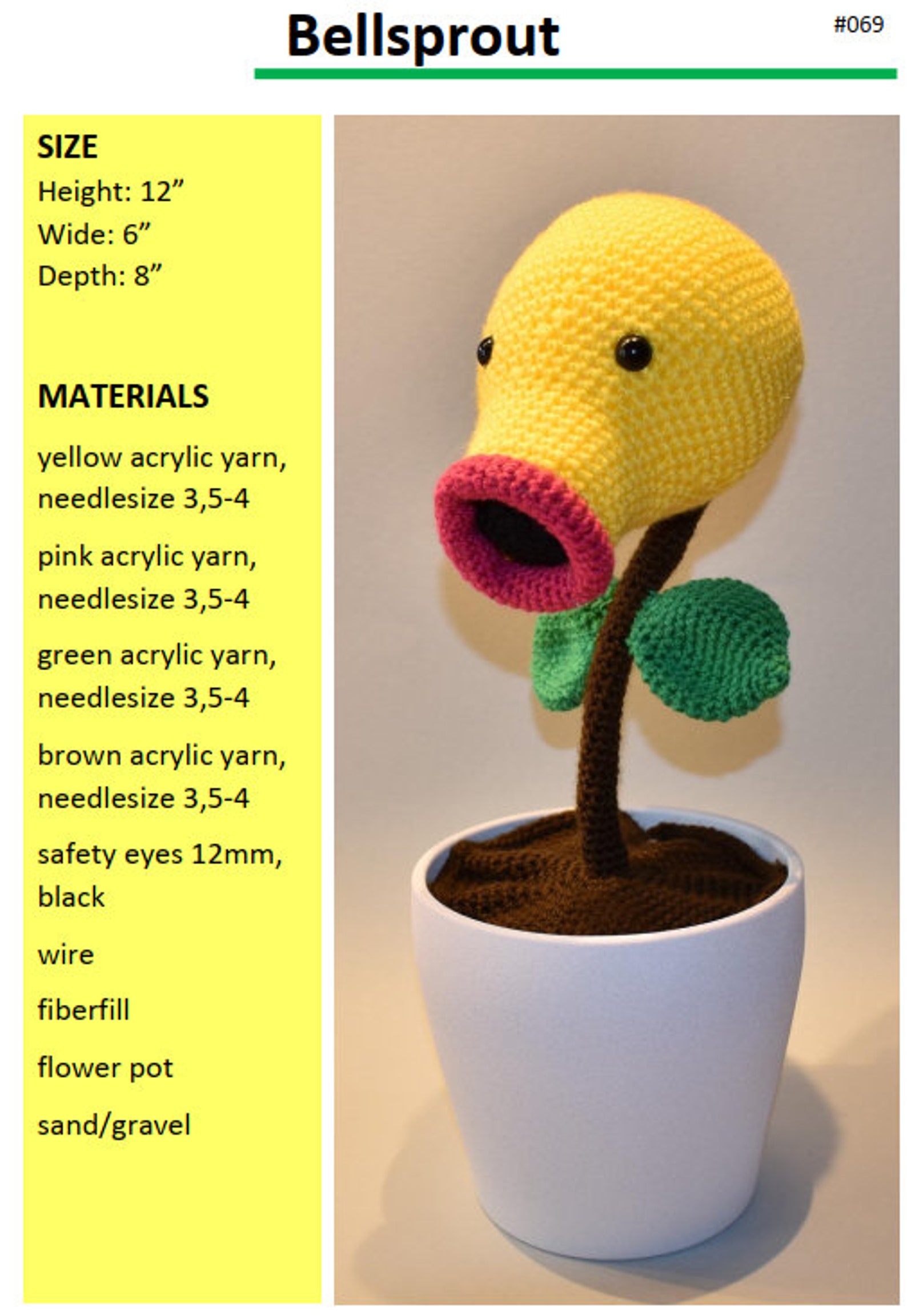 Bellsprout Crochet Pattern Amigurumi PDF File GERMAN and - Etsy