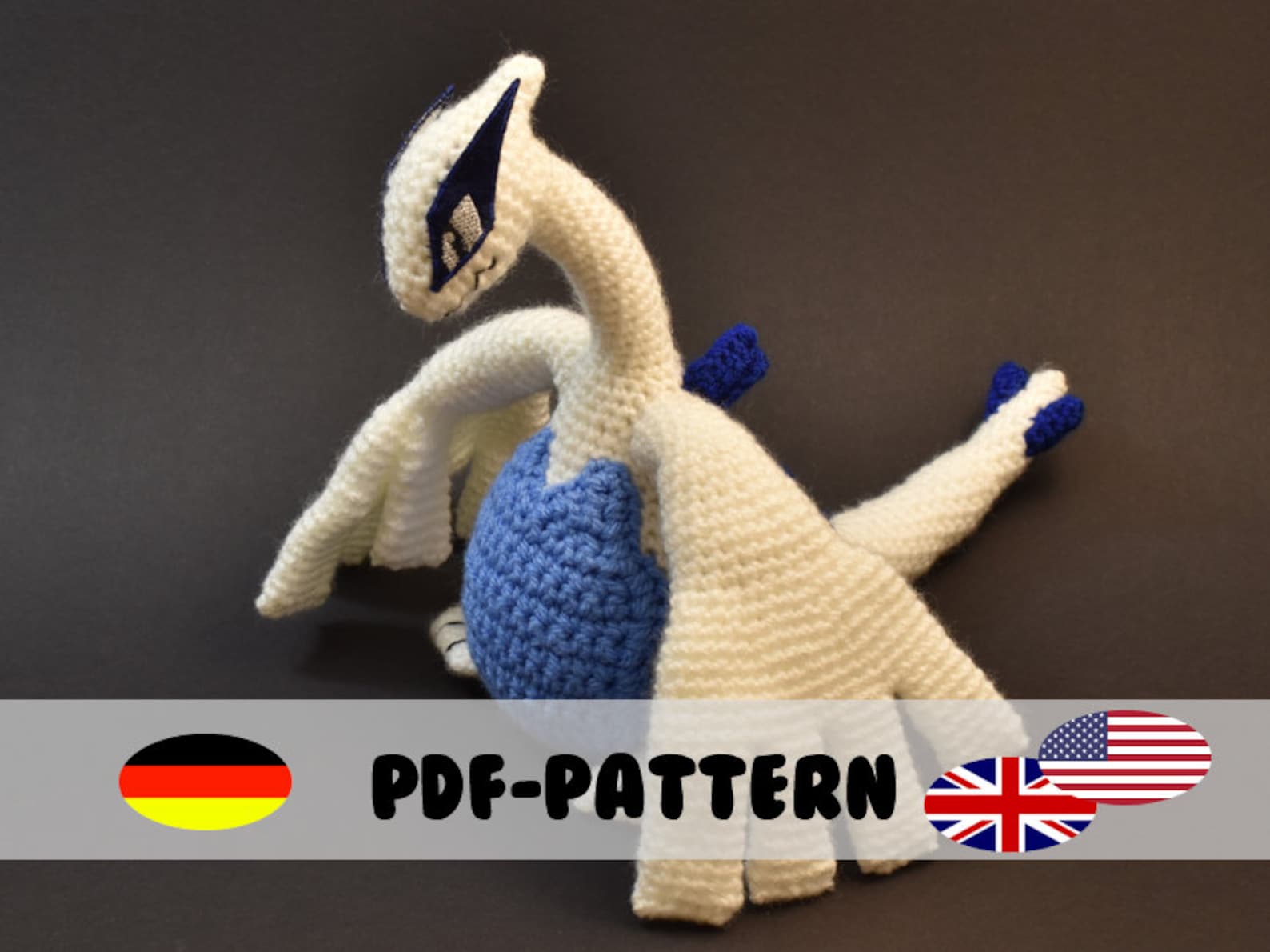 Lugia Crochet Pattern Amigurumi PDF File GERMAN and - Etsy