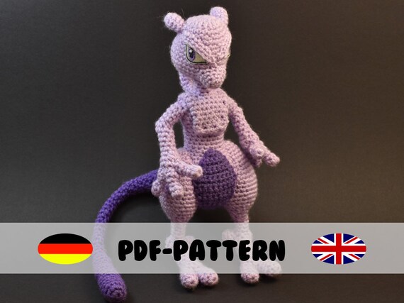 Mewtwo Crochet Pattern Amigurumi PDF File GERMAN and | Etsy UK