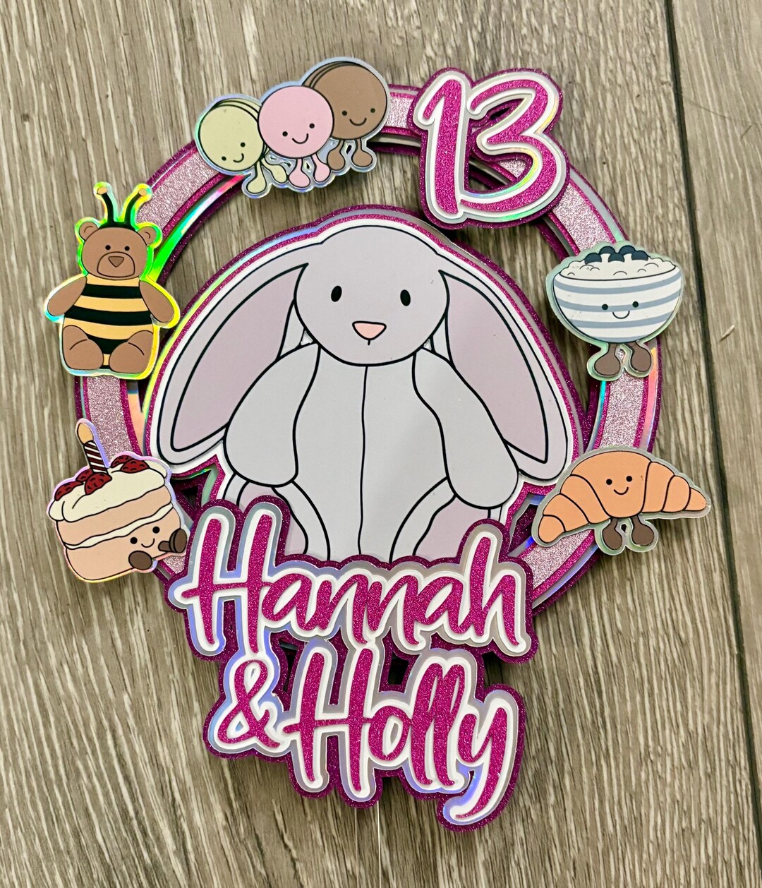 Bashful Bunny Cake Topper - Etsy