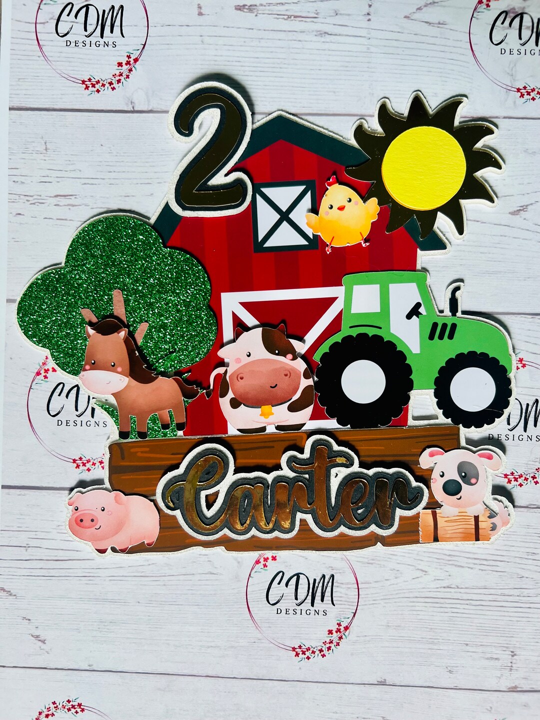 Farm Cake Topper - Etsy UK