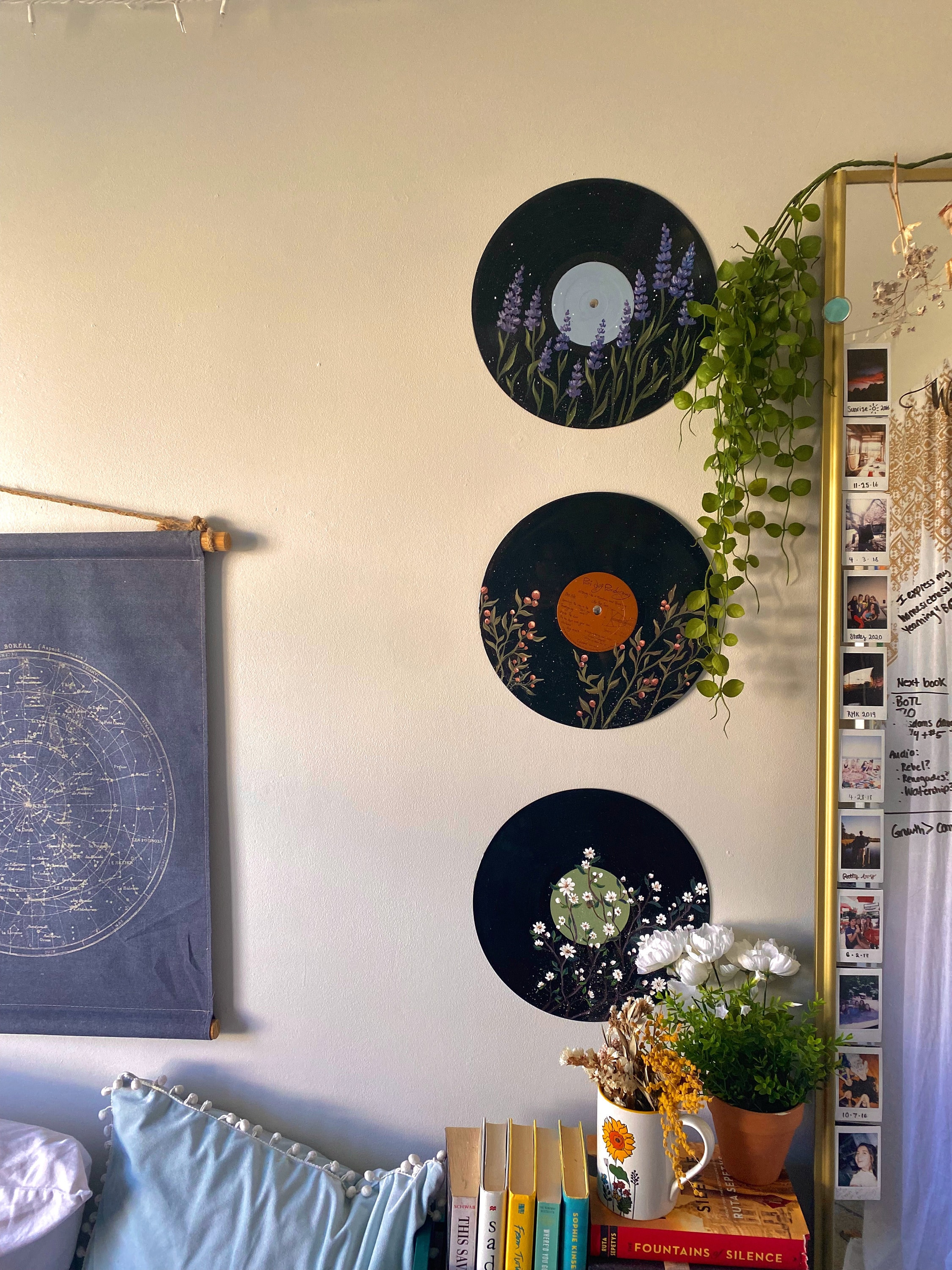 Red Poppy Hand Painted Vinyl Record - Etsy