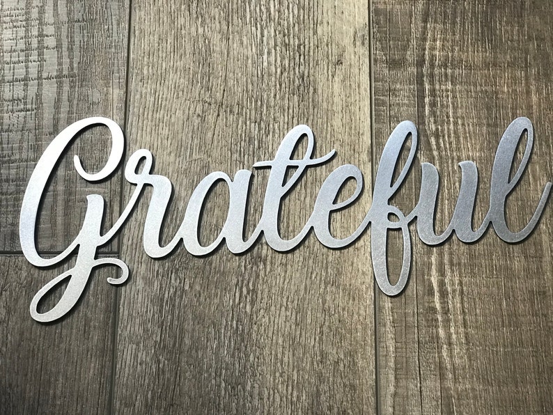 Grateful Script Metal Art Farmhouse Decor Christmas Metal Sign Script ...