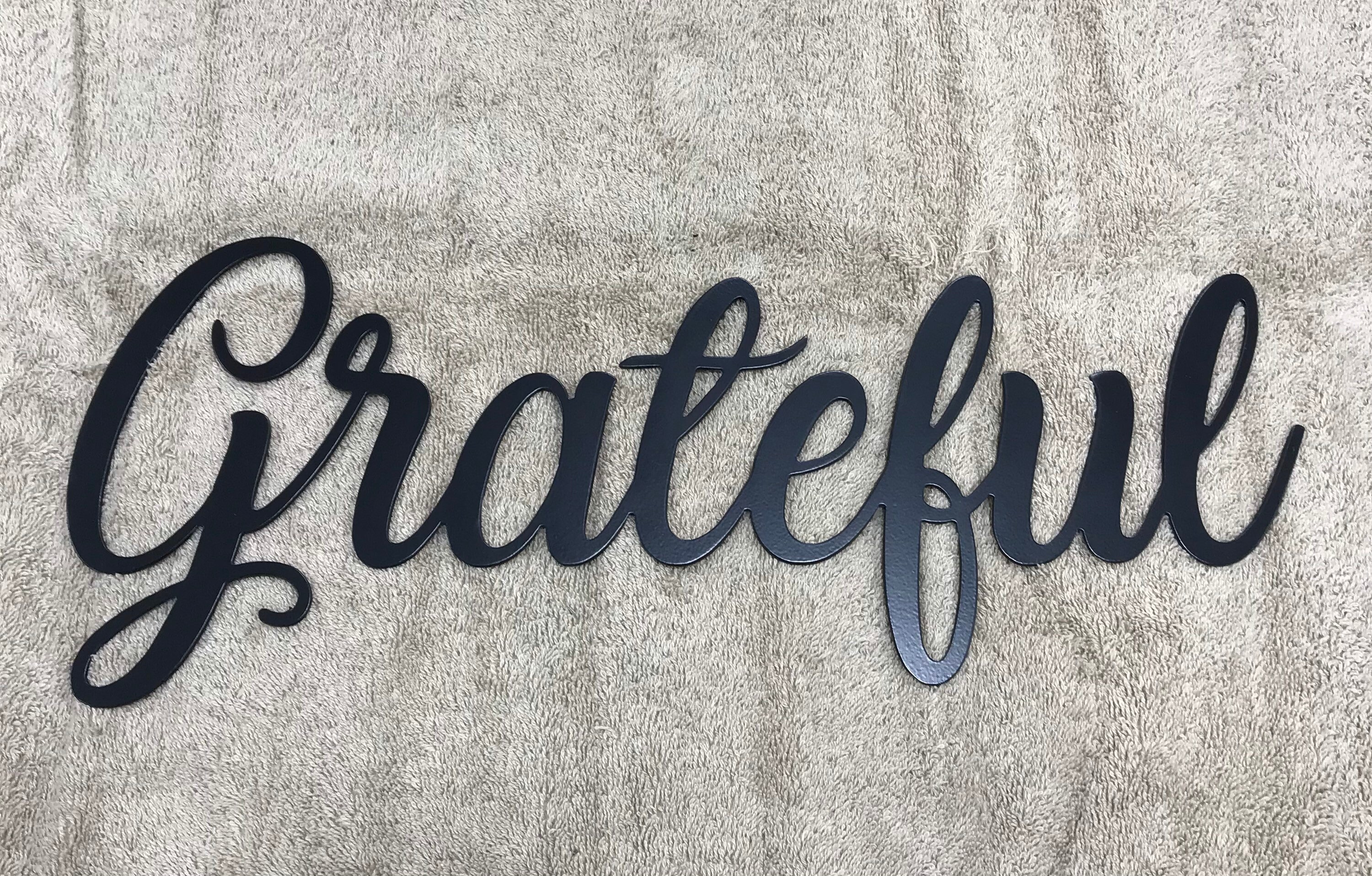 Grateful Script Metal Art Farmhouse Decor Christmas Metal Sign Script ...