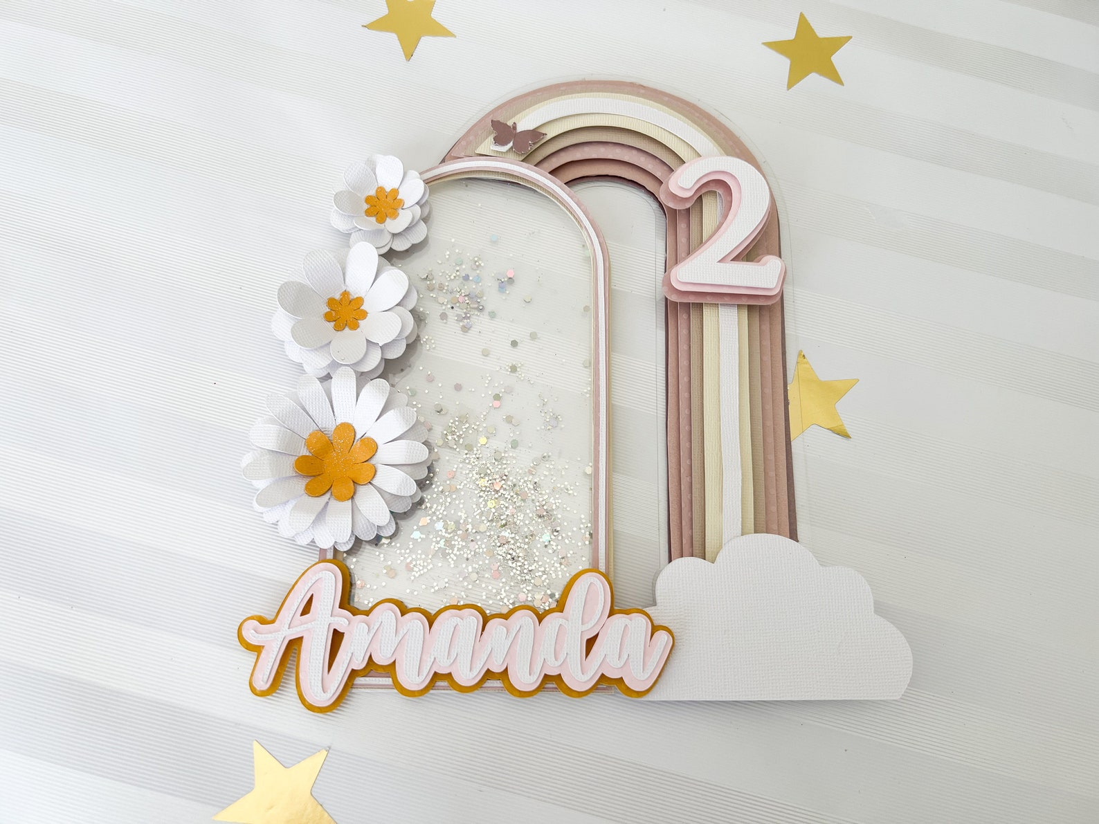 Rainbow Shaker Cake Topper SVG and Studio Cutting Files for - Etsy