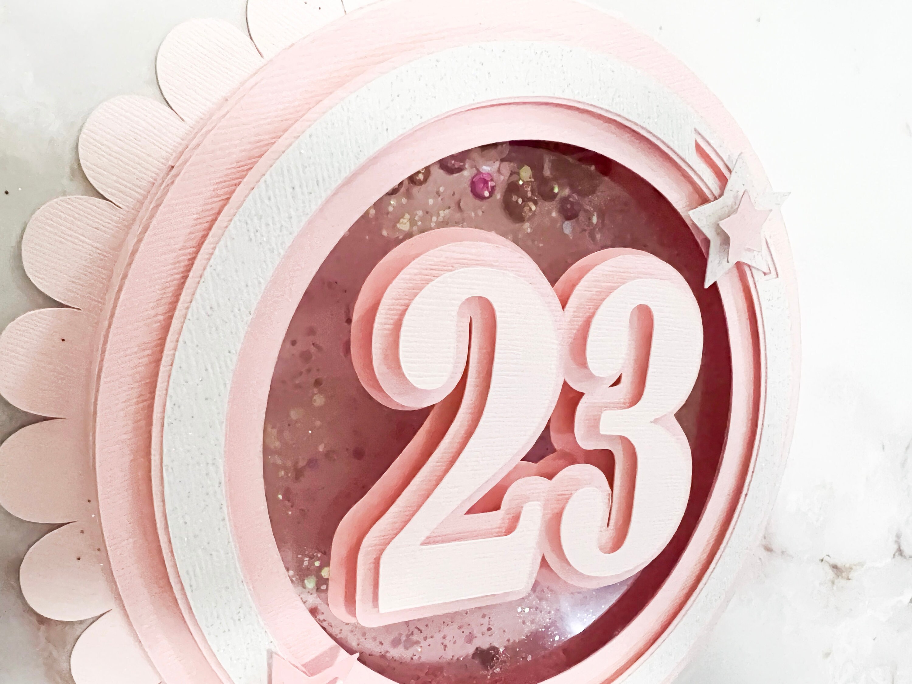 Shaker Scalloped Cake Topper SVG stripe is Included - Etsy UK