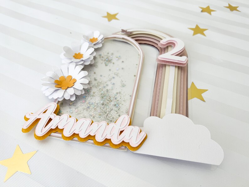 Rainbow Shaker Cake Topper SVG and Studio Cutting Files for - Etsy