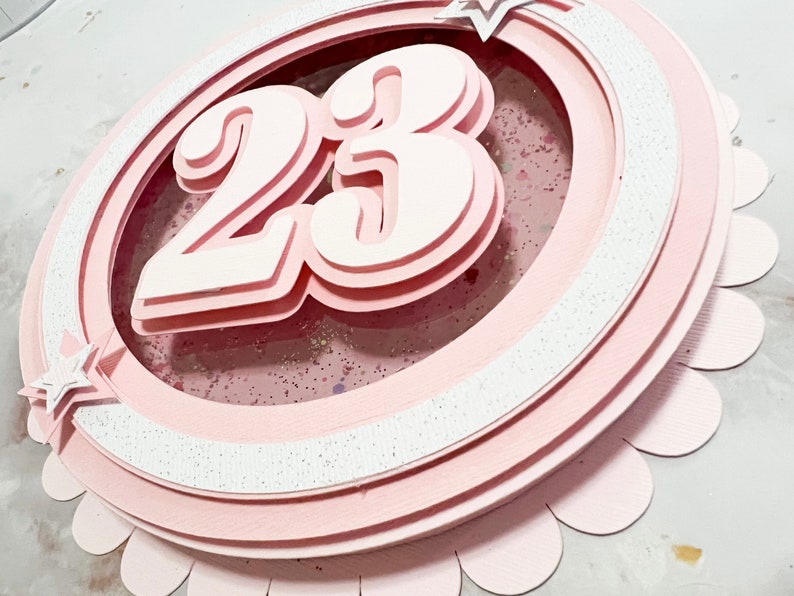 Shaker Scalloped Cake Topper SVG, **(stripe is Included)**, Cutting ...