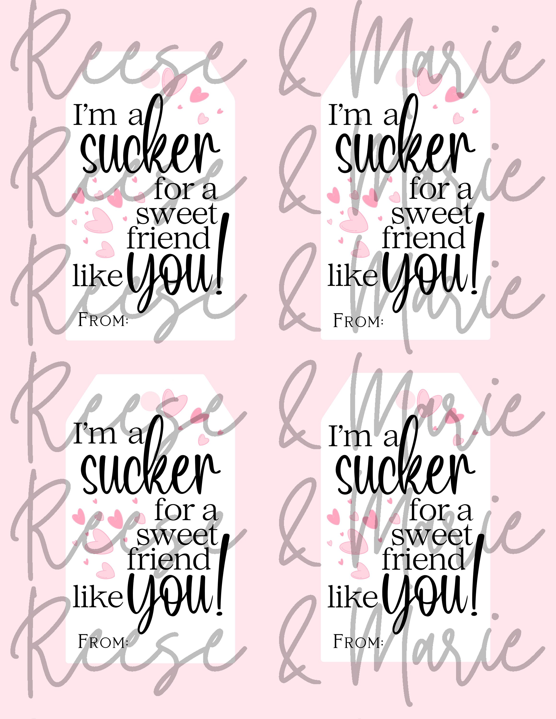 Instant Download PDF Printable Valentines Day Party Gift/favor Tag Im a ...