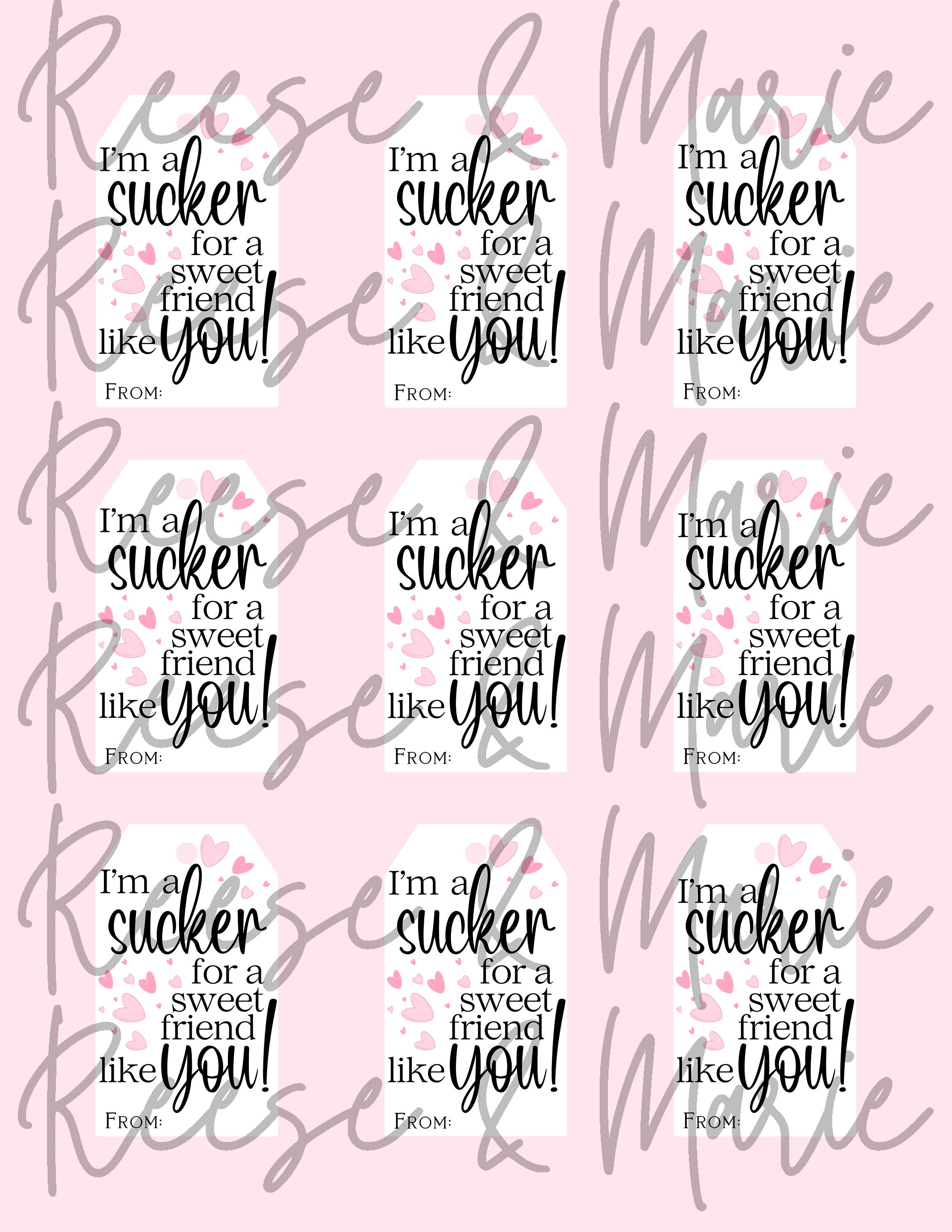 Instant Download PDF Printable Valentines Day Party Gift/favor Tag Im a ...