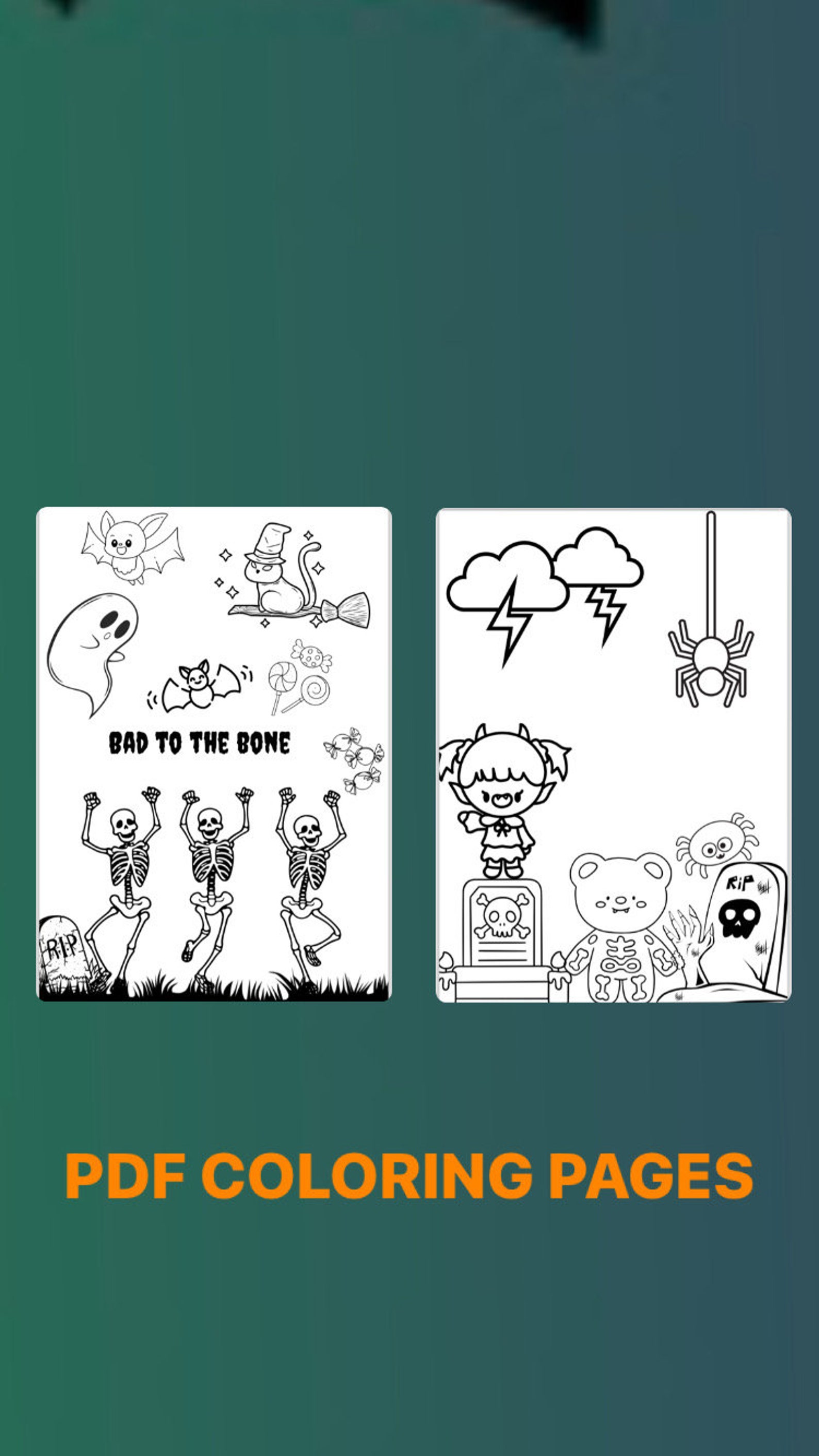 Halloween Theme Coloring Pages, 10 Page Downloaded Pdf for Kids All ...