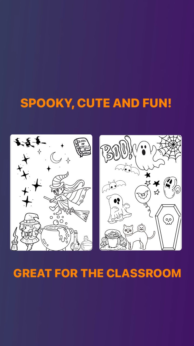 Halloween Theme Coloring Pages, 10 Page Downloaded Pdf for Kids All ...