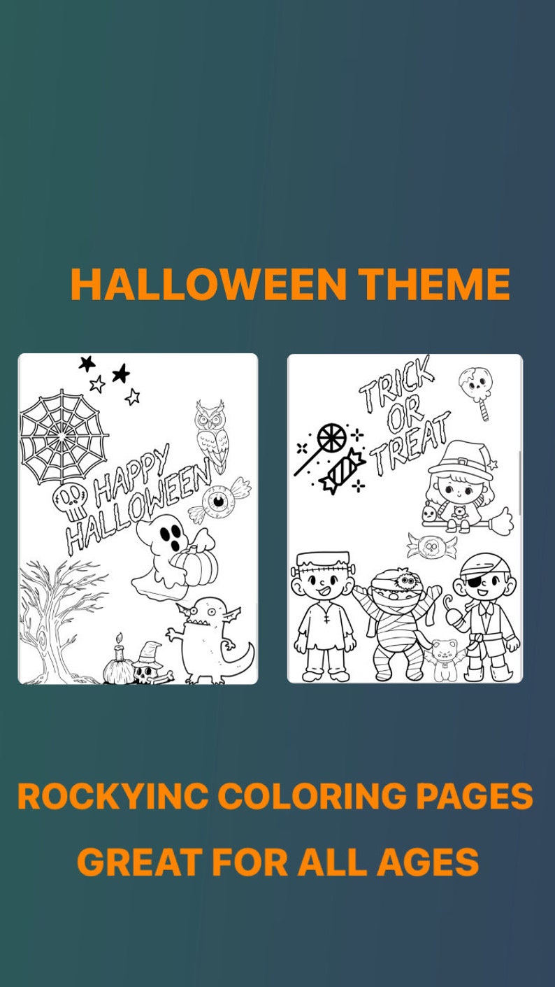 Halloween Theme Coloring Pages, 10 Page Downloaded Pdf for Kids All ...