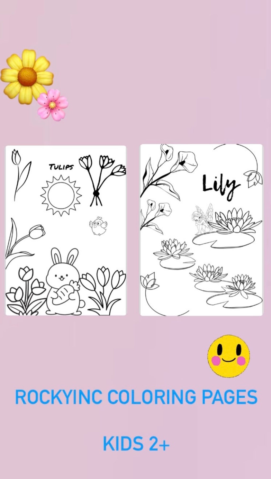 10 Page Downloadable Printable Flower Theme Coloring Pages for Early ...