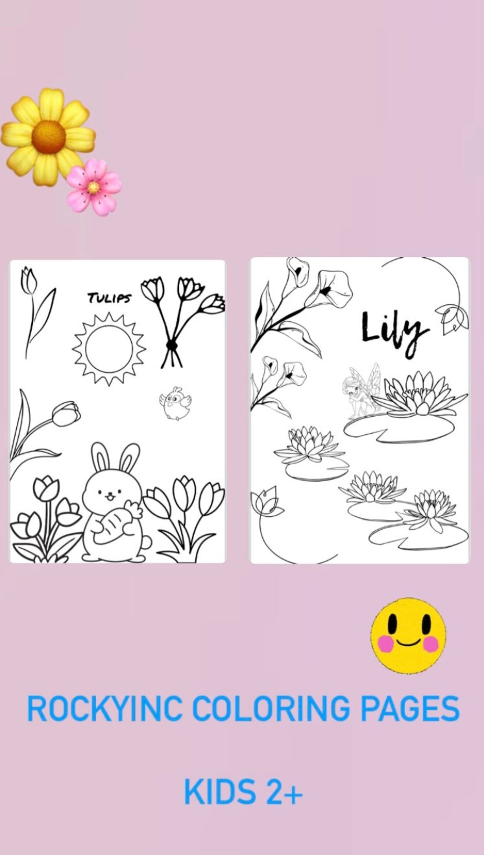 10 Page Downloadable Printable Flower Theme Coloring Pages for Early ...