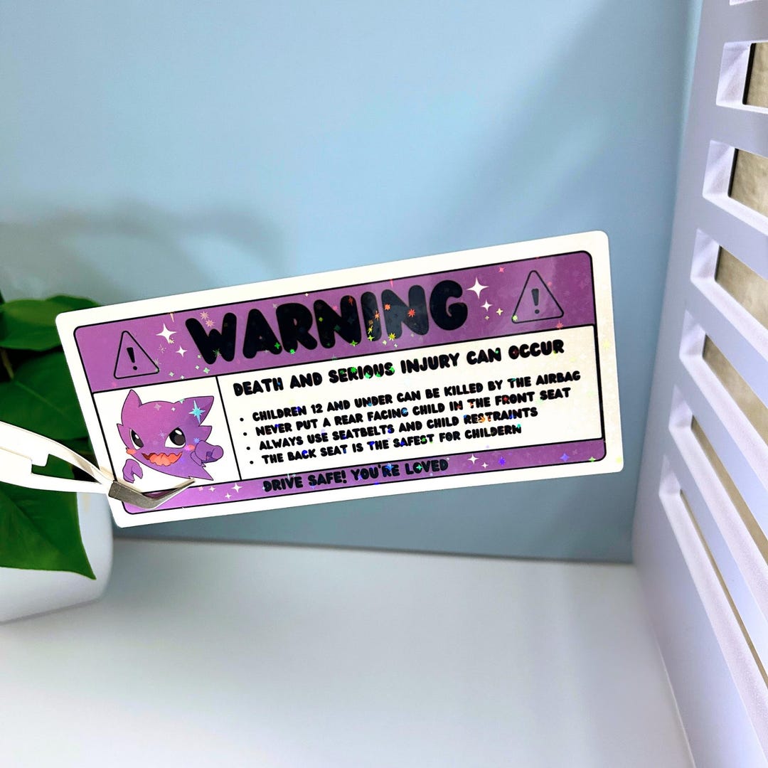 Air Bag Warning Sticker - Car Visor Label Cover for Personalization and ...