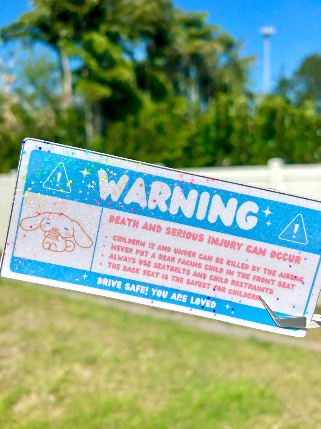 Cute Dog Car Warning Sticker Air Bag Sticker, Sticker for Car Visors ...