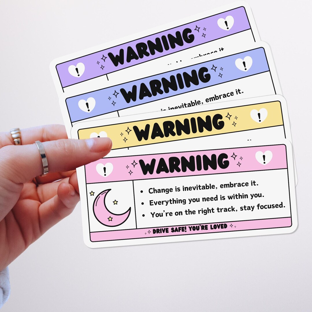 Affirmations Air Bag Warning Sticker - Interior Car Decor for ...