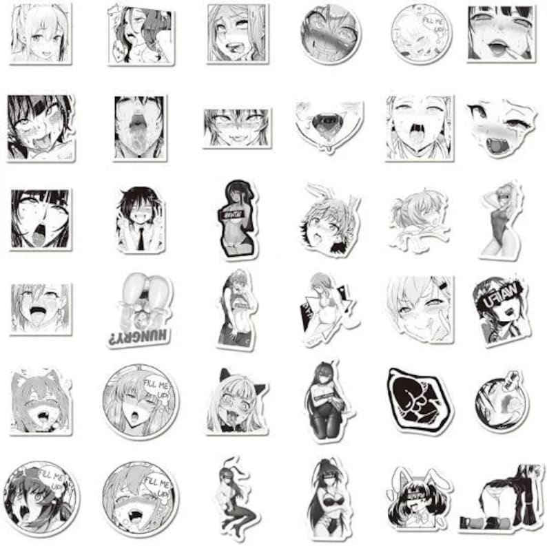 Waifu Anime Girl Sticker Pack Lewd Waifu Anime Stickers For Etsy
