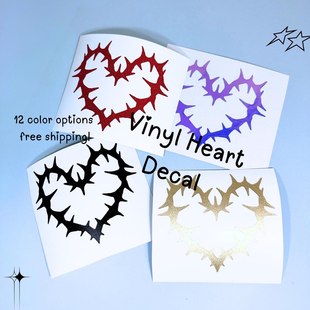 Cute Car Accessories, Vinyl Heart Decal, Aesthetic Stickers for Car ...