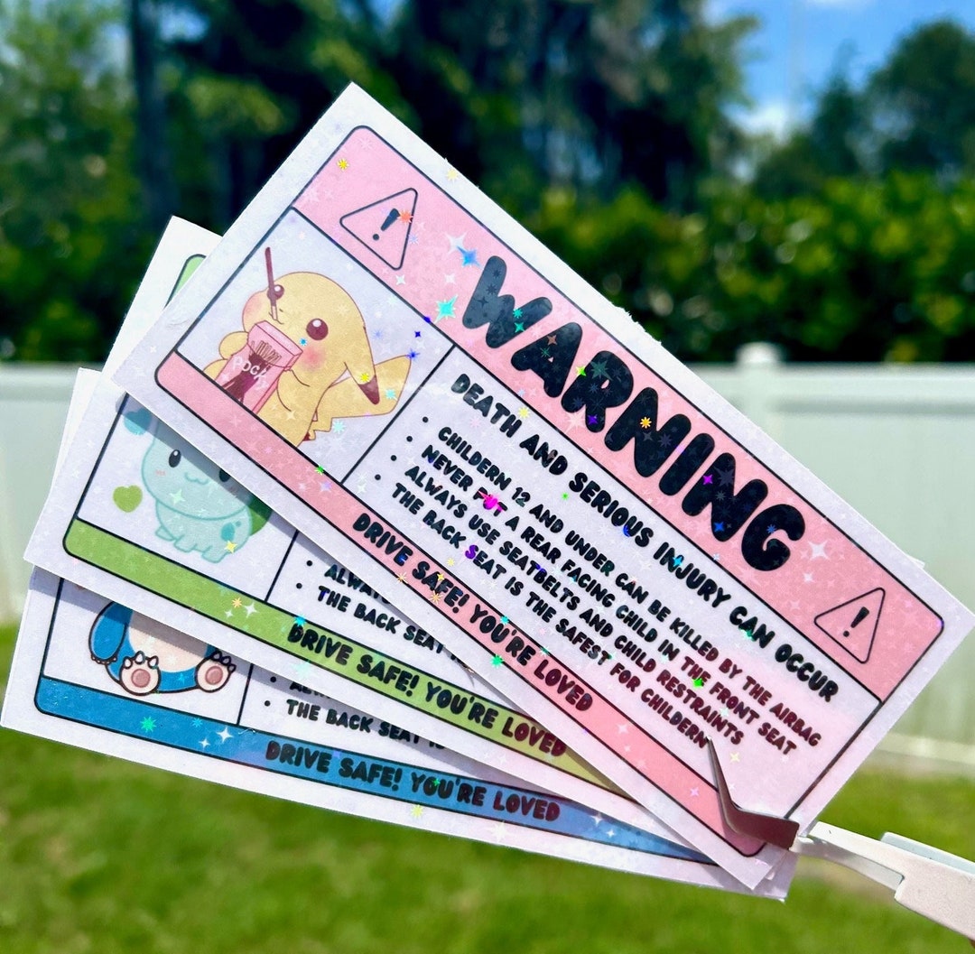 Car Warning Sticker, Cute Car Accessories, Kawaii Pink Car Decoration ...