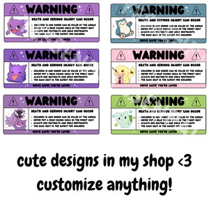 Kawaii Cute Holographic Car Warning Labels, Car Personalization, 12 ...