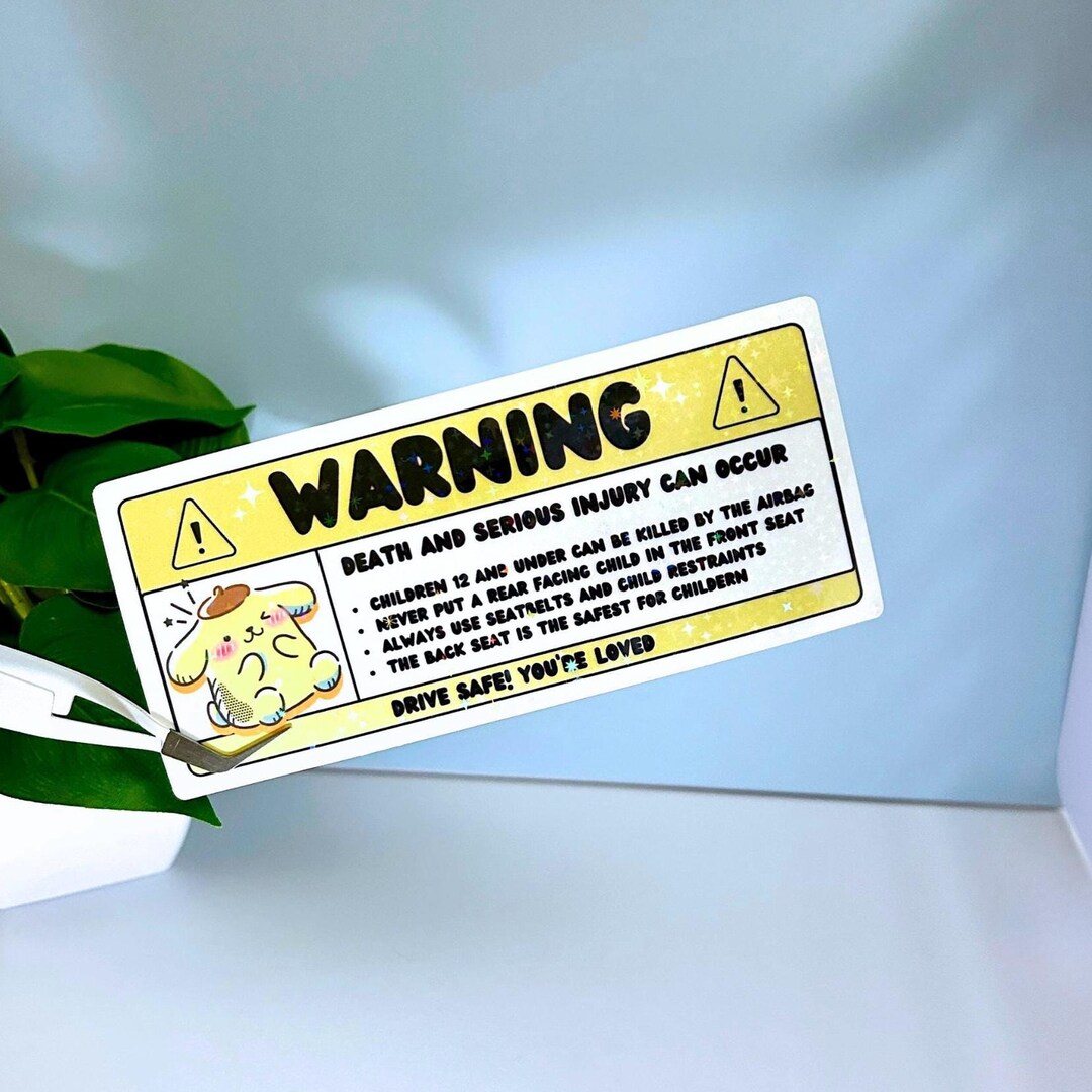 Air Bag Warning Sticker - Car Visor Label Cover for Personalization and ...