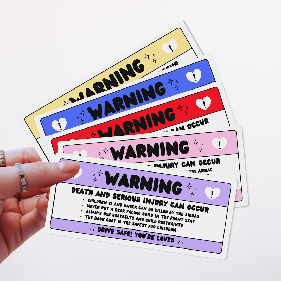 Cute Pink Kawaii Holo Car Warning Sticker | Air Bag Sticker, Sticker ...