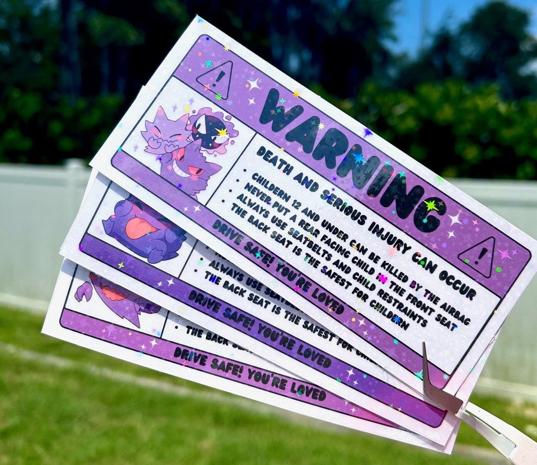 Air Bag Warning Sticker - Car Visor Label Cover for Personalization and ...