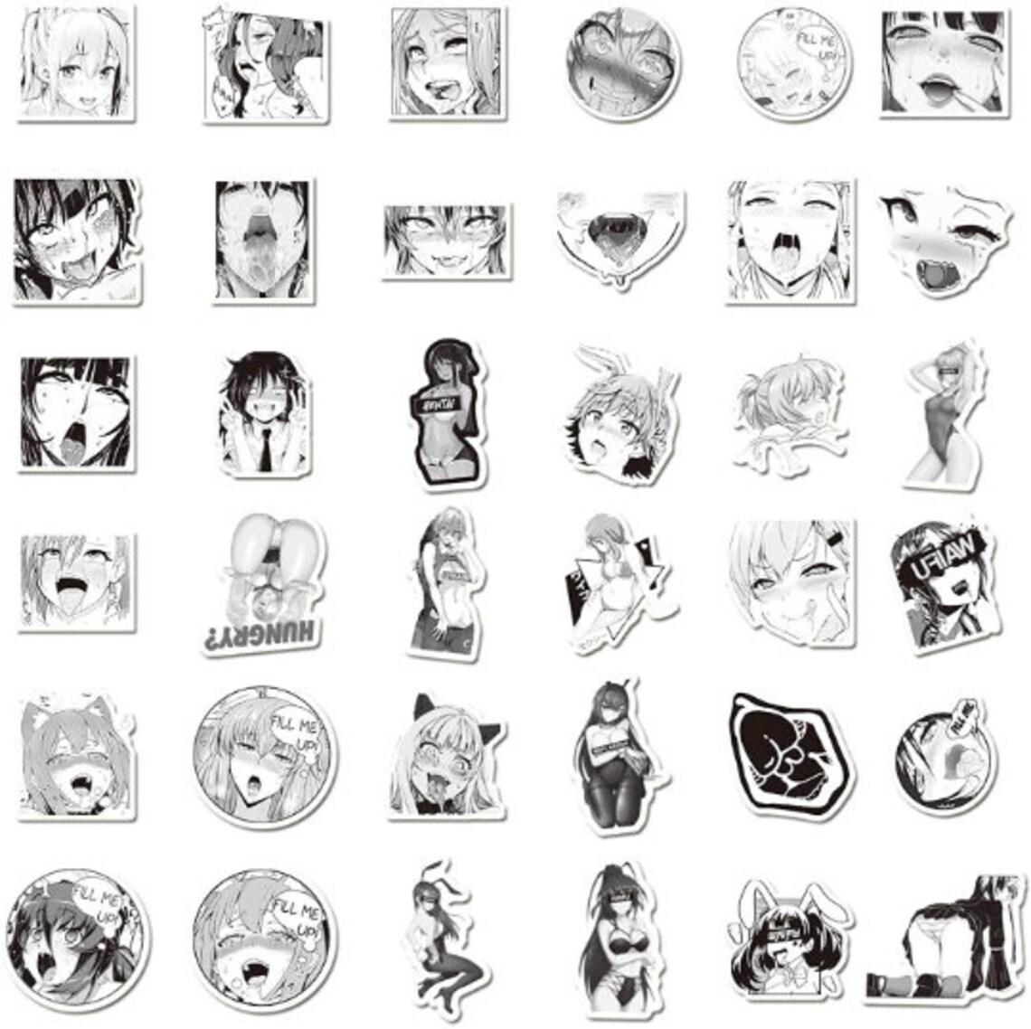 Ahegao Anime Waifu Stickers Etsy