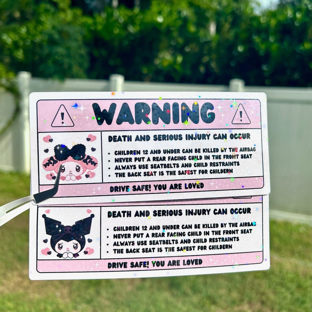 Car Warning Sticker, Cute Car Accessories, Kawaii Pink Car Decoration ...
