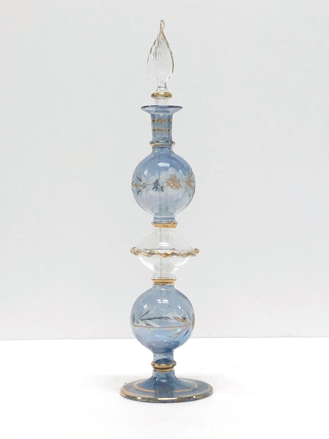Gorgeous Vintage 1970s Handcrafted Blue Moroccan Moorish Perfume Bottle ...