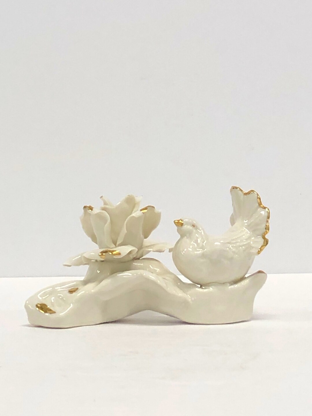 Rare Vintage 1960s Italian Capodimonte Porcelain Bird & Rose Figurine ...