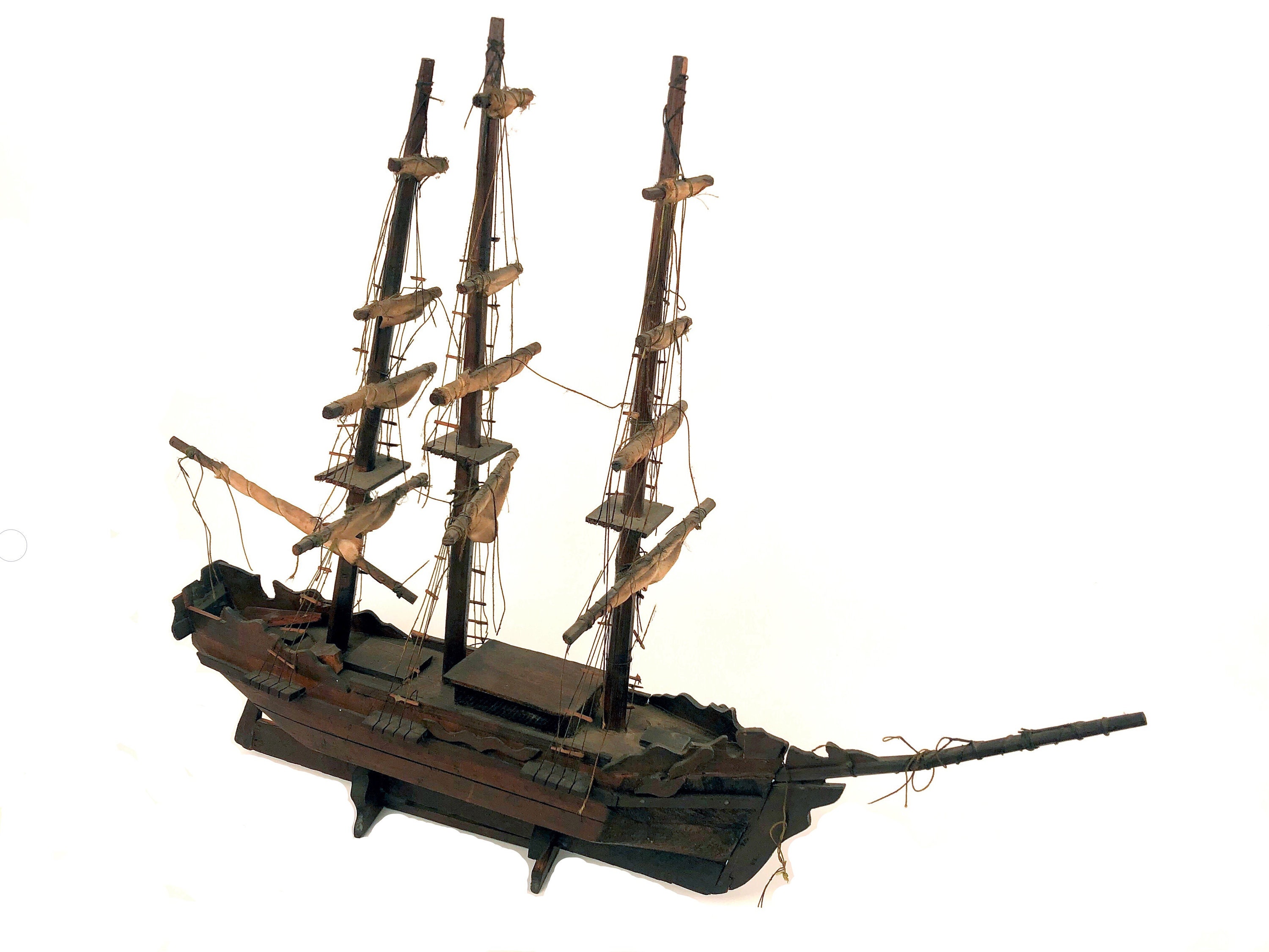 Late 19th Century Antique Folk Art Corvette Ship Model - Etsy