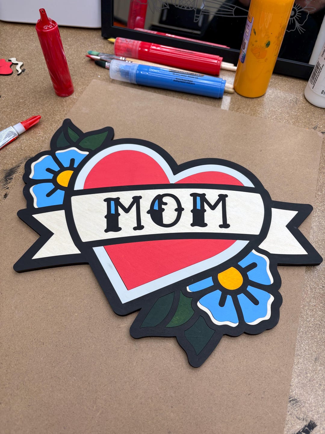 Traditional Mom Heart Wall Hanger - Etsy